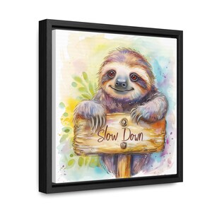 Cute Sloth Canvas, Newborn Nursery Print, Playful Sloth Painting ...