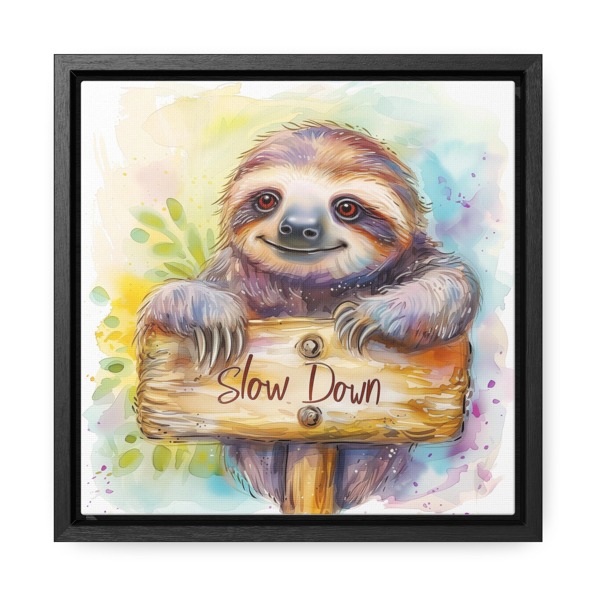 Cute Sloth Canvas, Newborn Nursery Print, Playful Sloth Painting ...