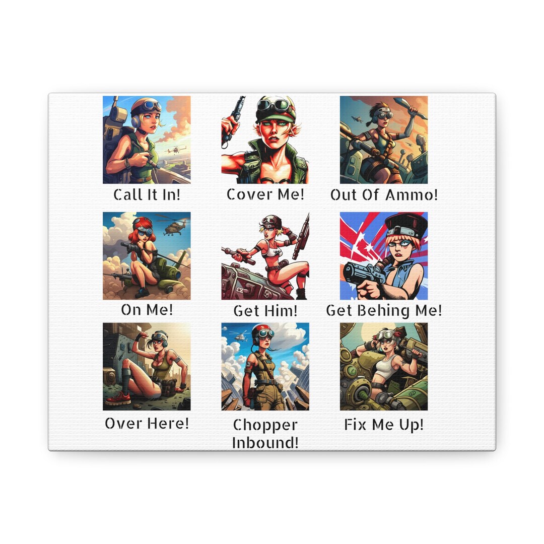 TANK GIRL Commando Girl Canvas Wall Wrap Hot Army Girls in Action ...