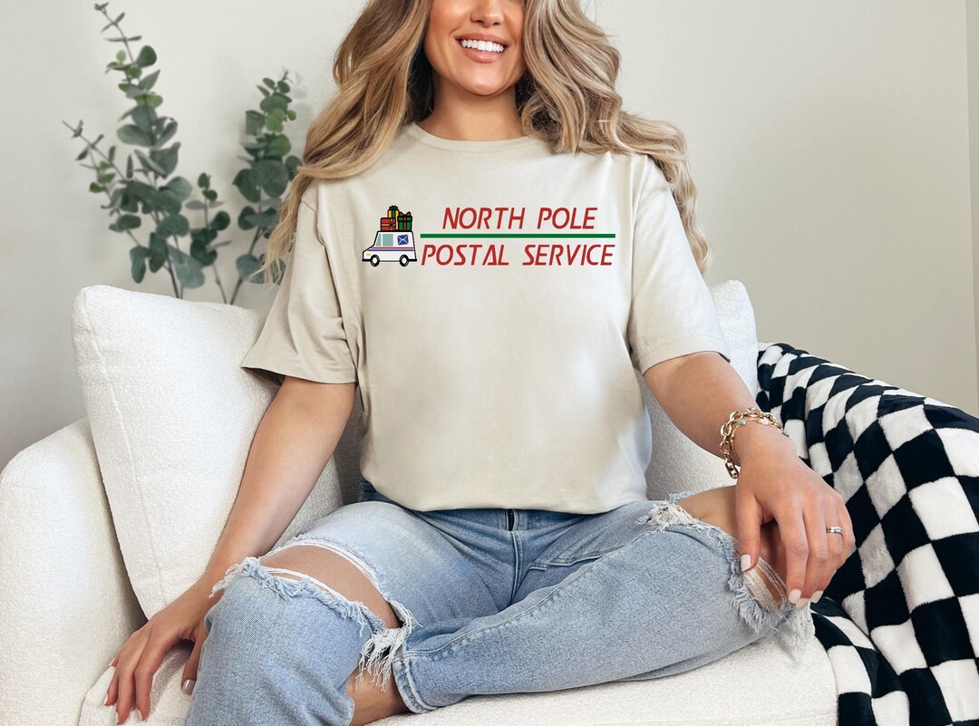 North Pole Postal Service Shirt, Postal Christmas T-shirt, Post Office ...