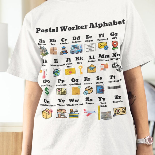 Postal Worker Alphabet Shirt, Funny Postal T-shirt, USPS Gift, Mail ...