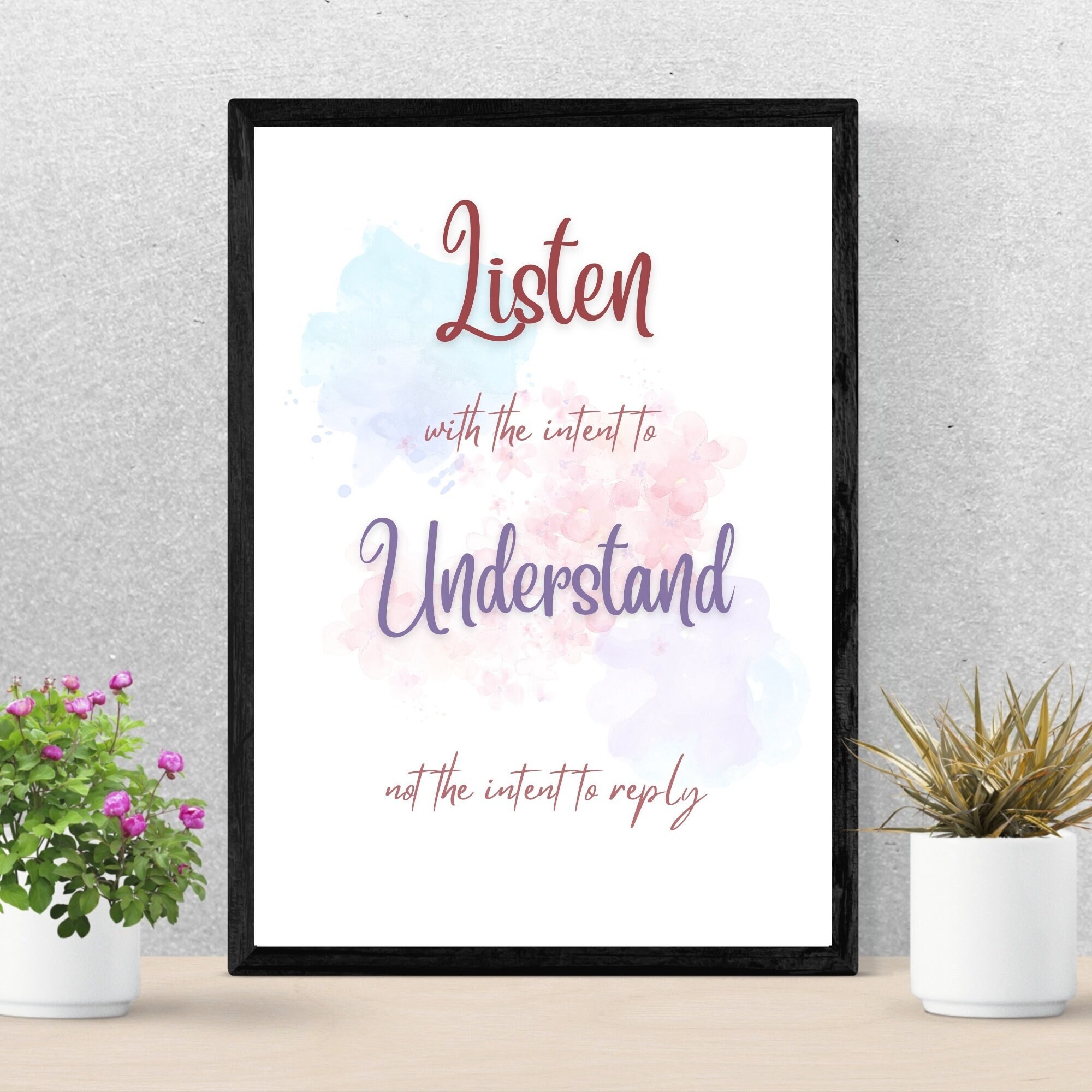 Self Care Wall Art - Personal Growth Art - Inspiring Poster - Listen to ...