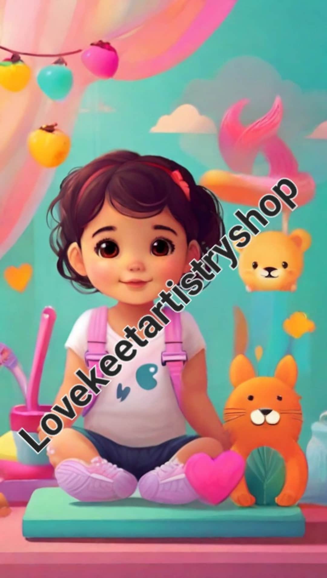 Cute Girl Poster for Wall. Will Be Without Watermark - Etsy