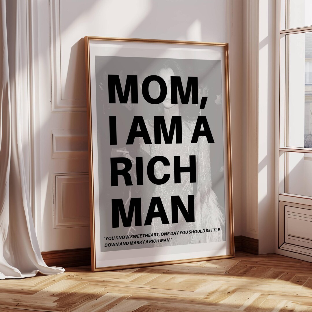 Cher 'mom I Am a Rich Man' Poster: Black and White Fashion Print ...