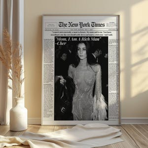Cher 'rich Man' Newspaper Poster: Black & White NYT Style (digital Download) - Etsy