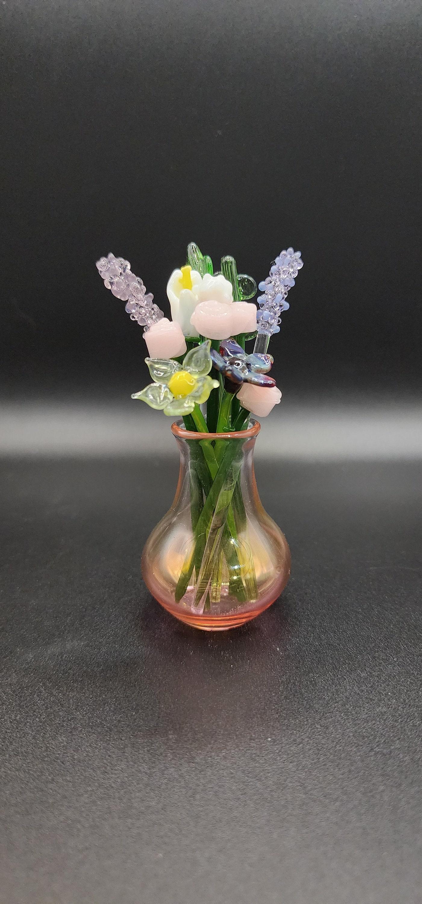 Mini Glass Bouquet Mixed Flowers - Etsy