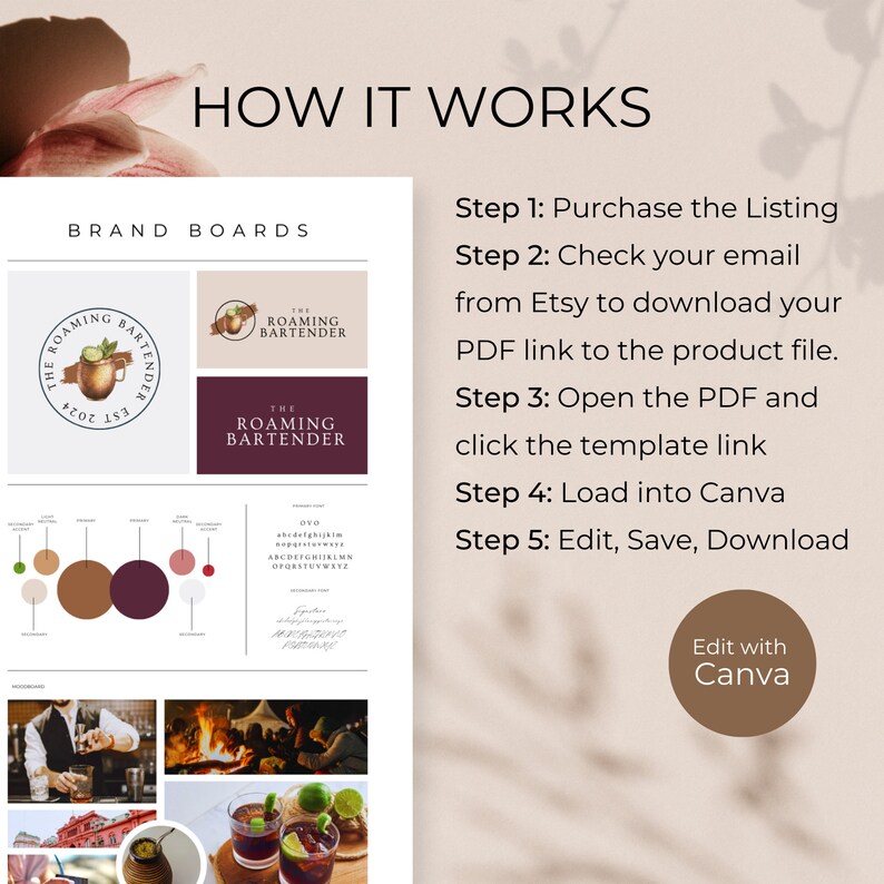 Logo for Mobile Bar Business, Bartending Services Brand Board, Branding ...