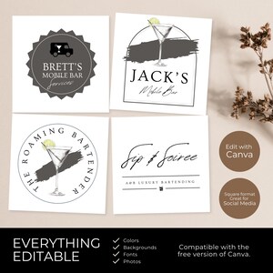 Logo for Mobile Bar Business, Bartending Services Brand Board, Branding ...