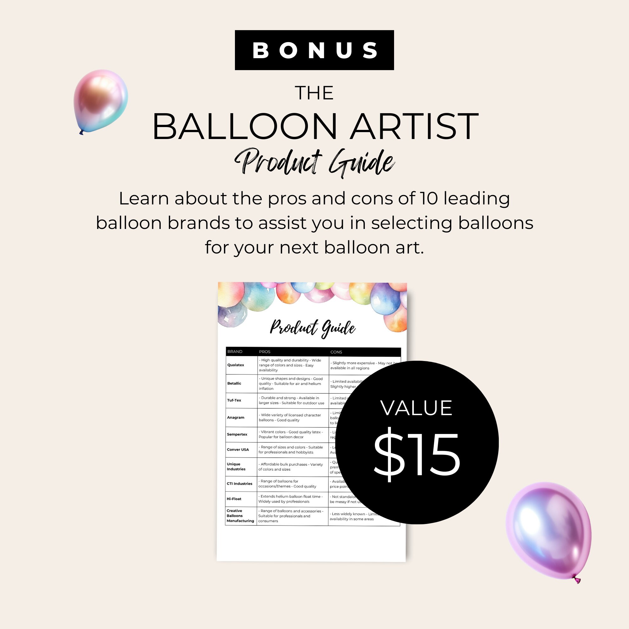 Balloon Artist Branding Bundle, Balloon Business Card, Balloon Garland ...
