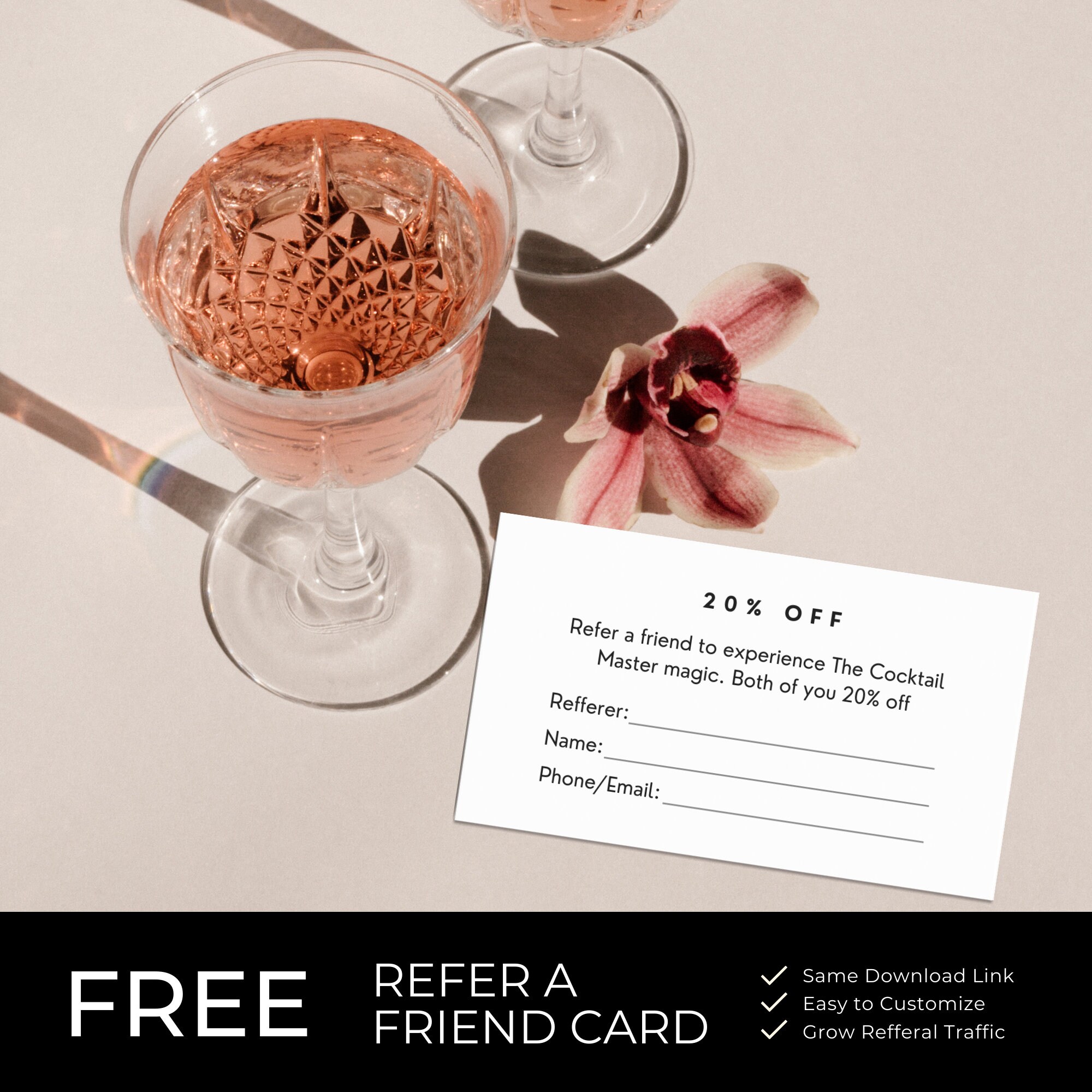 Mobile Bar Business Card Canva Template 8.5x5xm, Customize Business ...