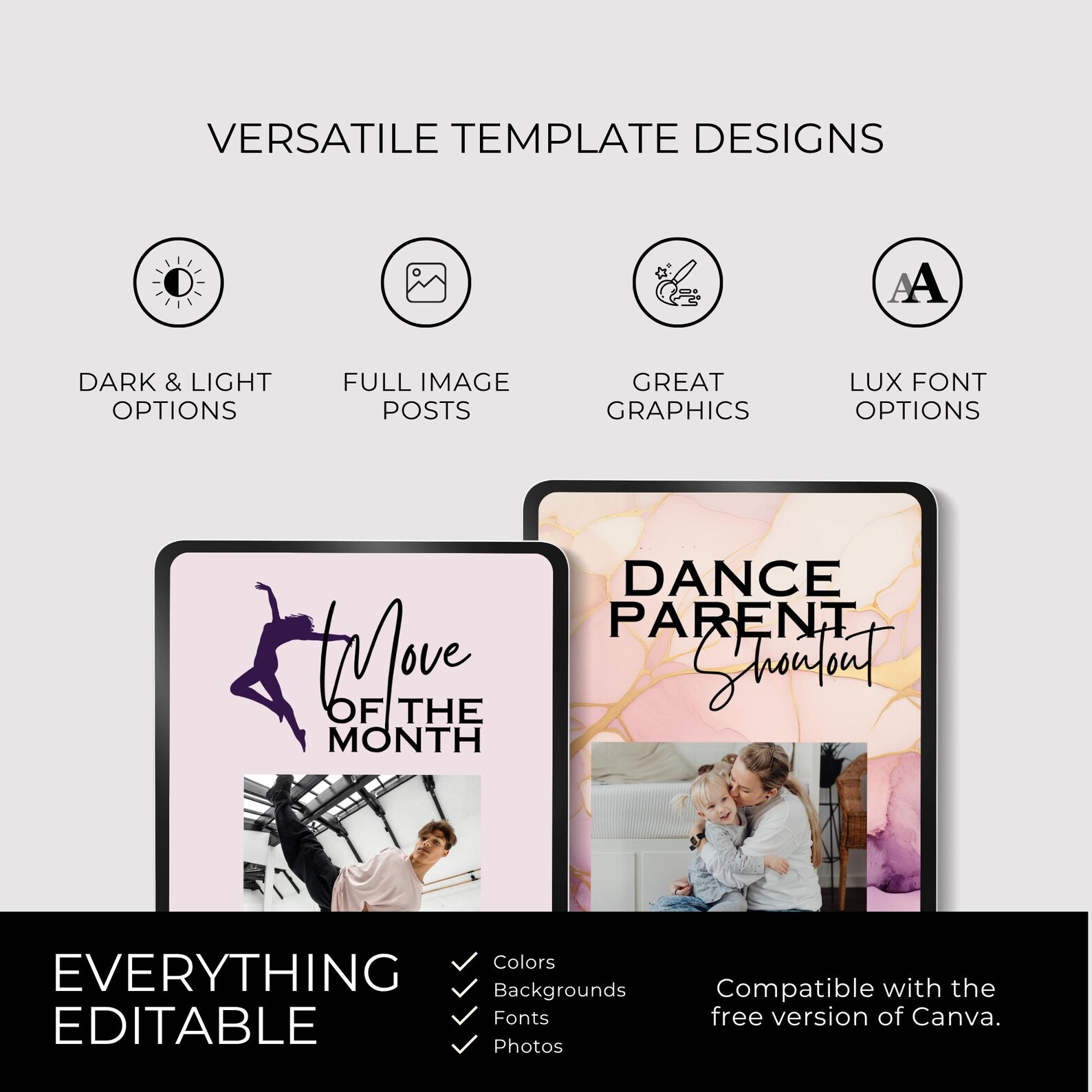 Dance Studio Instagram Templates, Dancer Coach Social Media Posts, Kids ...