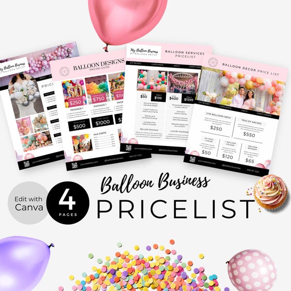 Balloon Price Sheet - Etsy