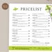 Mobile Bar Price List Template, Customizable Bar Menu, Cocktail Bar ...