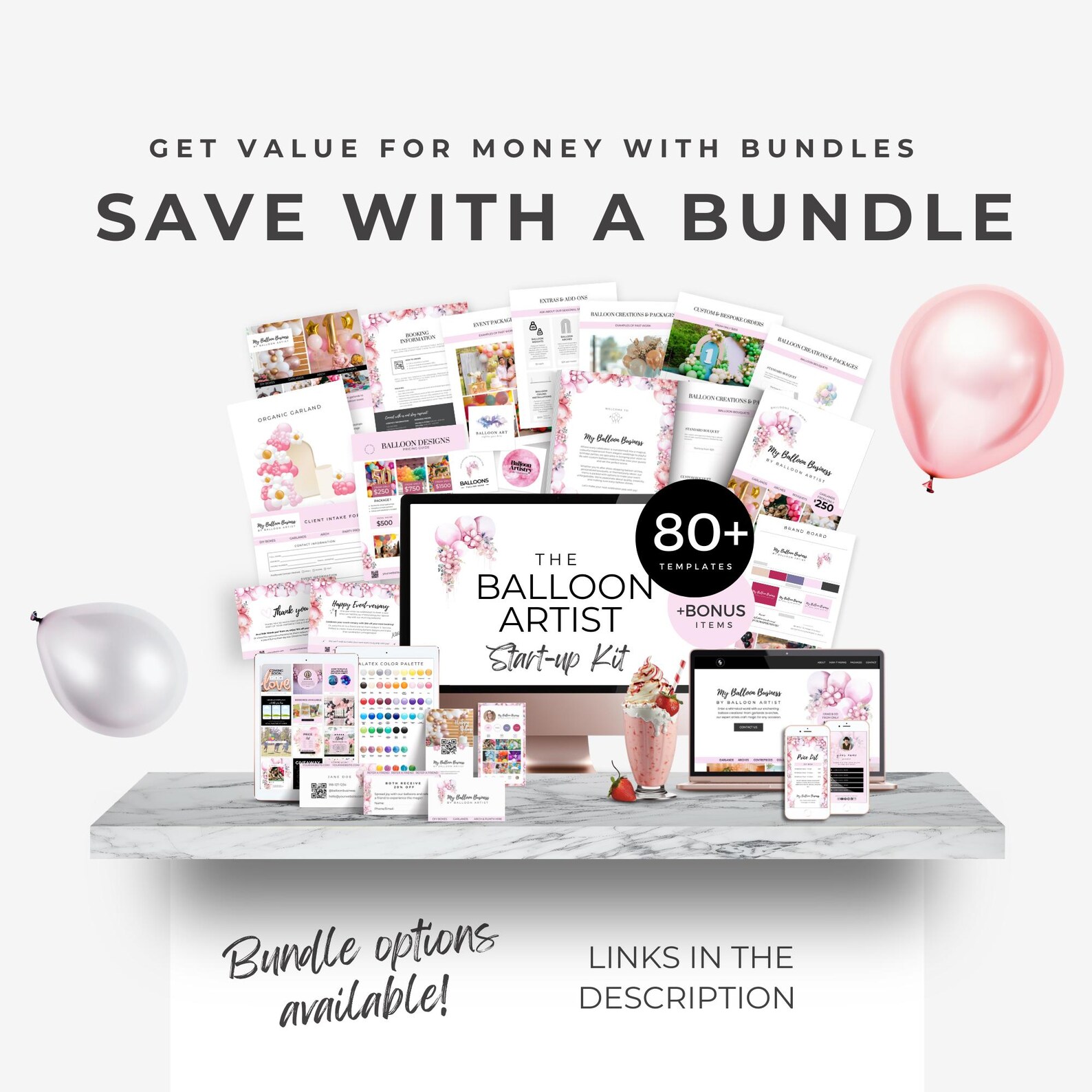 Balloon Artist Canva Website, Balloon Business Landing Page, DIY Sales ...