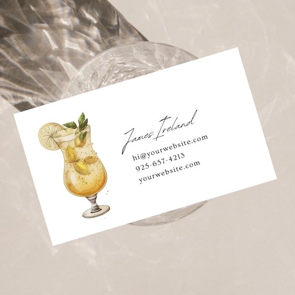Bartender Business Card Template - Etsy