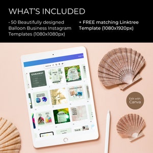 50 Instagram Templates Balloon Business, Balloon Artist Social Media ...