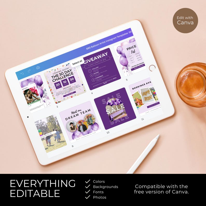 Balloon Business Instagram Templates, Balloon Artist Social Media Posts ...
