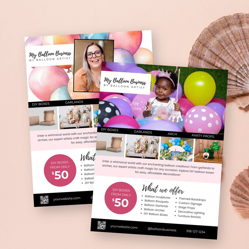 Balloon Artist Flyer US Letter, Balloon Business Marketing, Canva ...