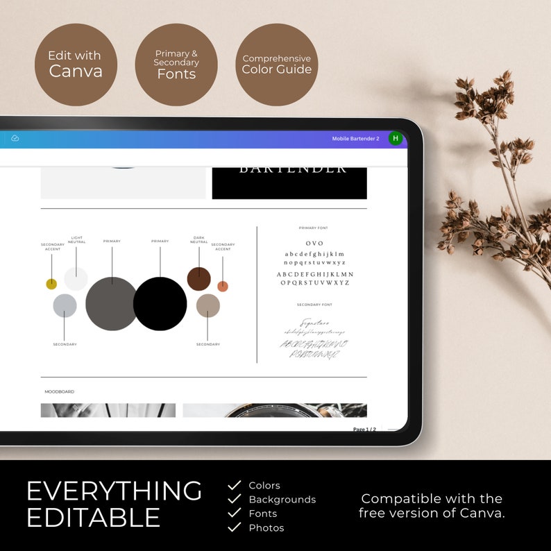 Logo for Mobile Bar Business, Bartending Services Brand Board, Branding ...