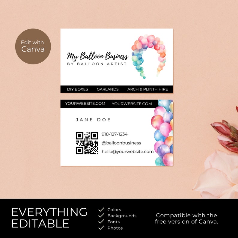 Balloon Artist Branding Bundle, Balloon Business Card, Balloon Garland ...