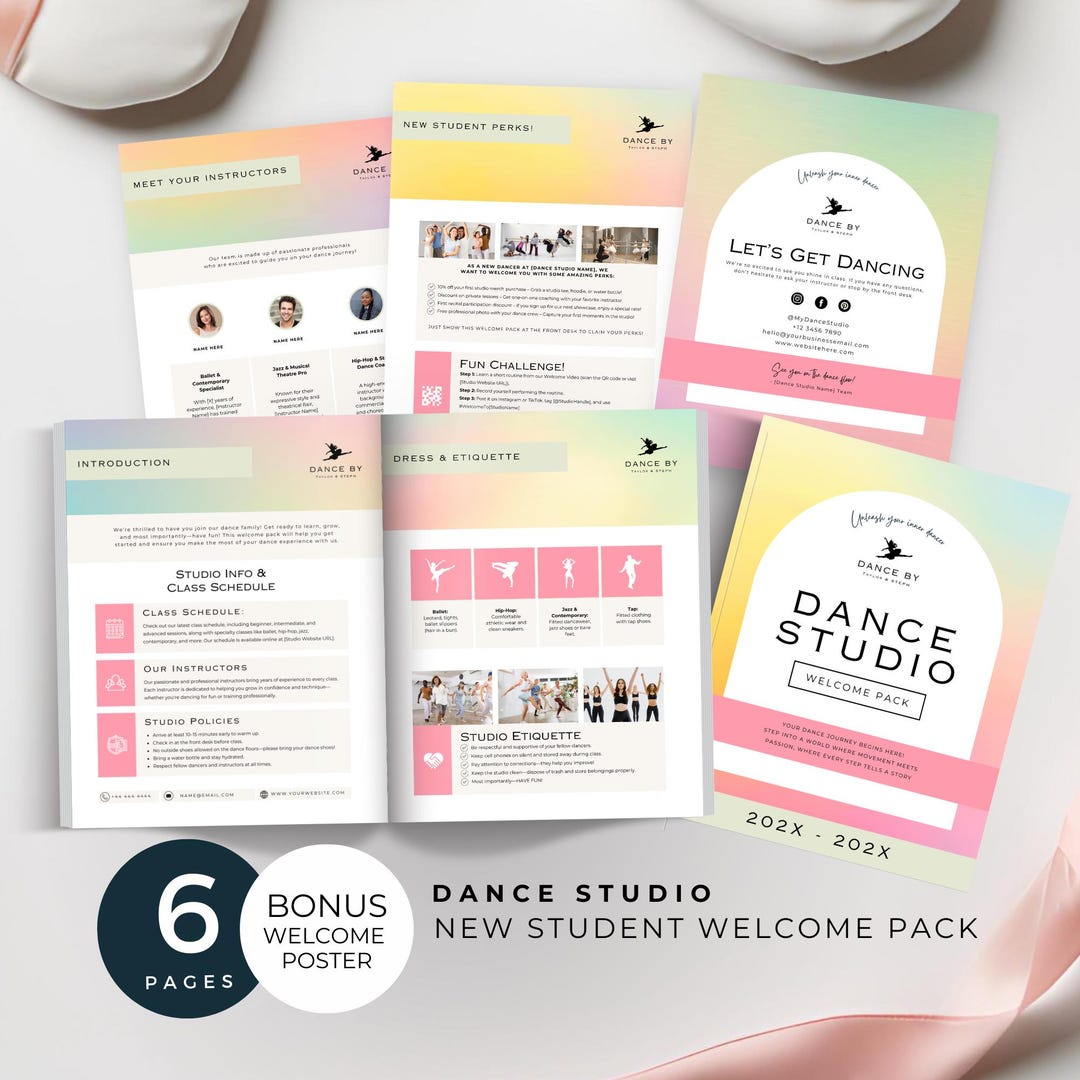 Dance Studio New Student Welcome Pack, Kids Dance Classes Business ...
