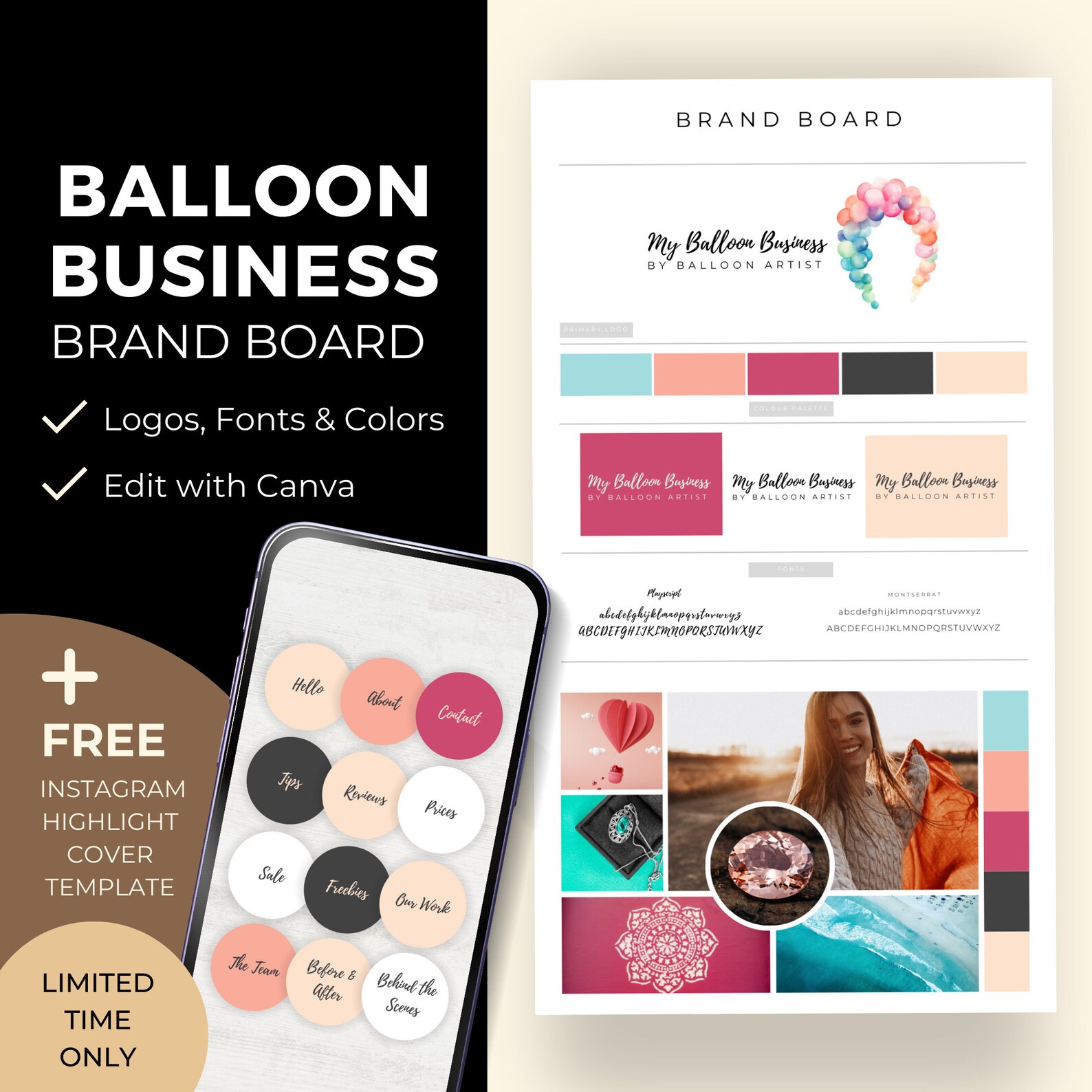 Balloon Business Brand Board Rainbow, Orange Brand Marketing, Balloon ...