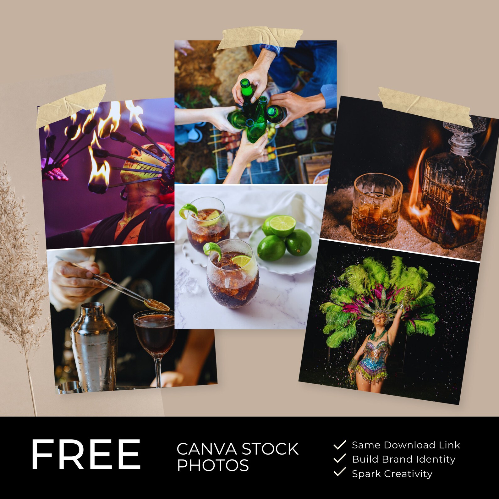 Logo for Mobile Bar Business, Bartending Services Brand Board, Branding ...