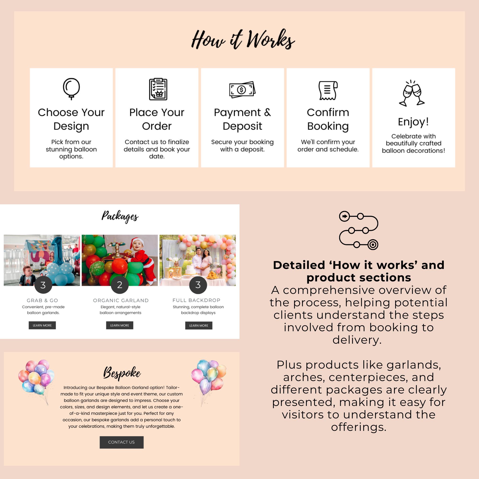 Balloon Artist Canva Website, Balloon Business Landing Page, DIY Sales ...