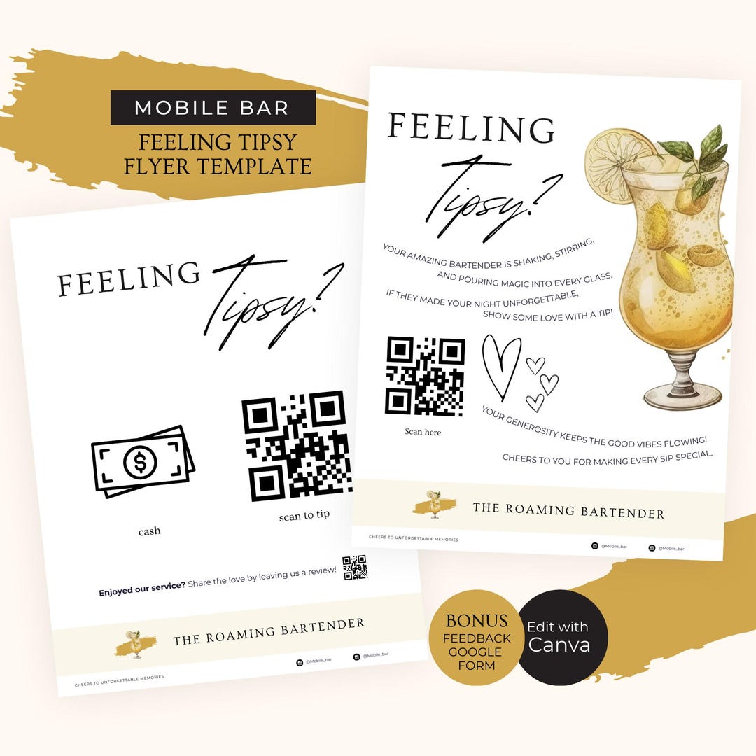 Feeling Tipsy Flyer for Mobile Bar Business US Letter, Rosé Cocktail ...
