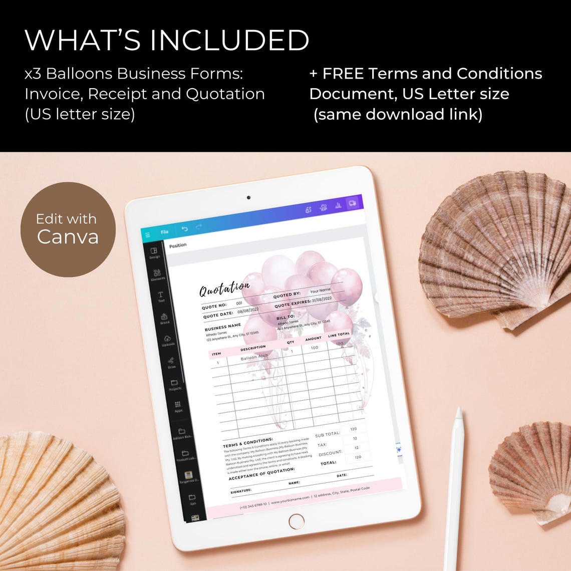 Balloon Business Invoice Template, Balloon Artist Contract Template ...