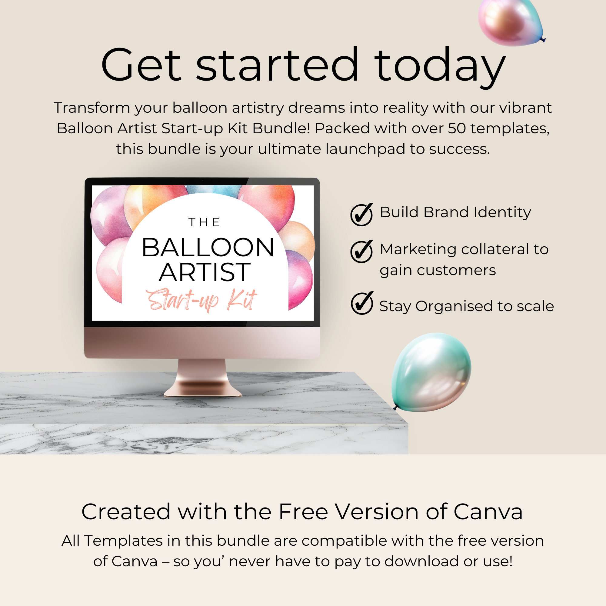 Balloon Artist Starter Kit, Balloon Business Bundle, Editable Canva ...