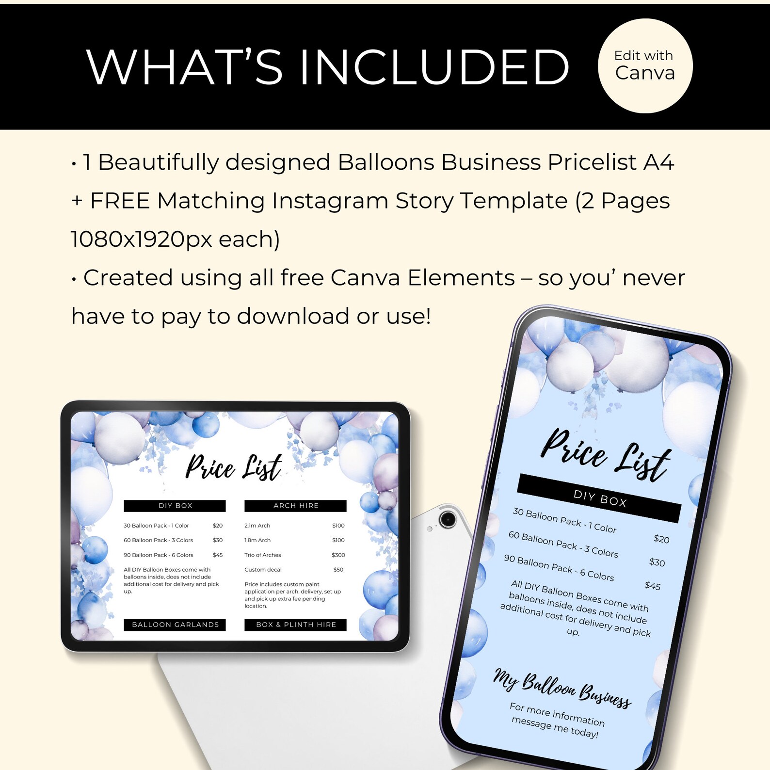 Balloon Business Price Menu A4, Balloon Artist Cost Sheet, Event Decor ...