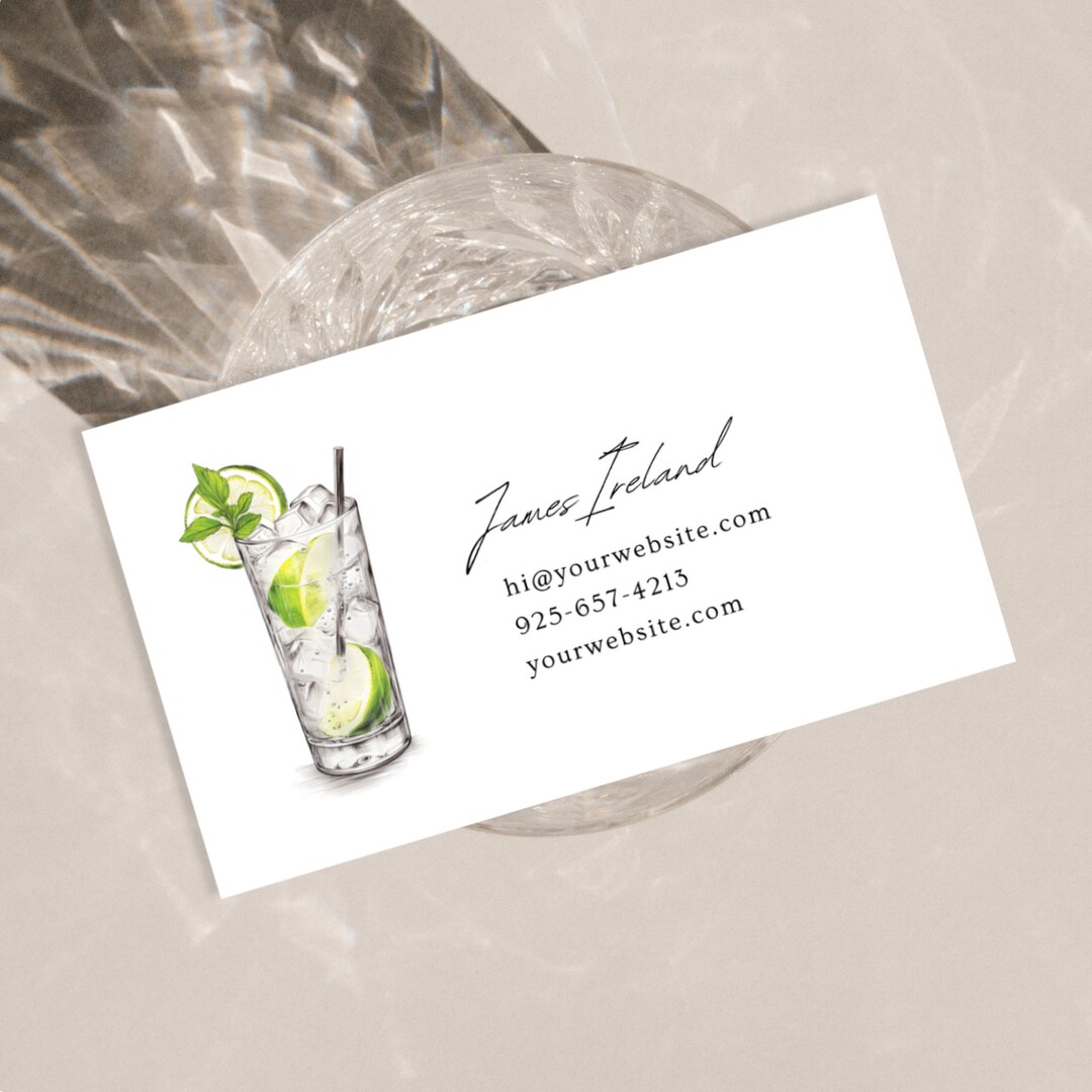 Mobile Bartender Business Card 8.5x5cm, Business Cards Template for a ...