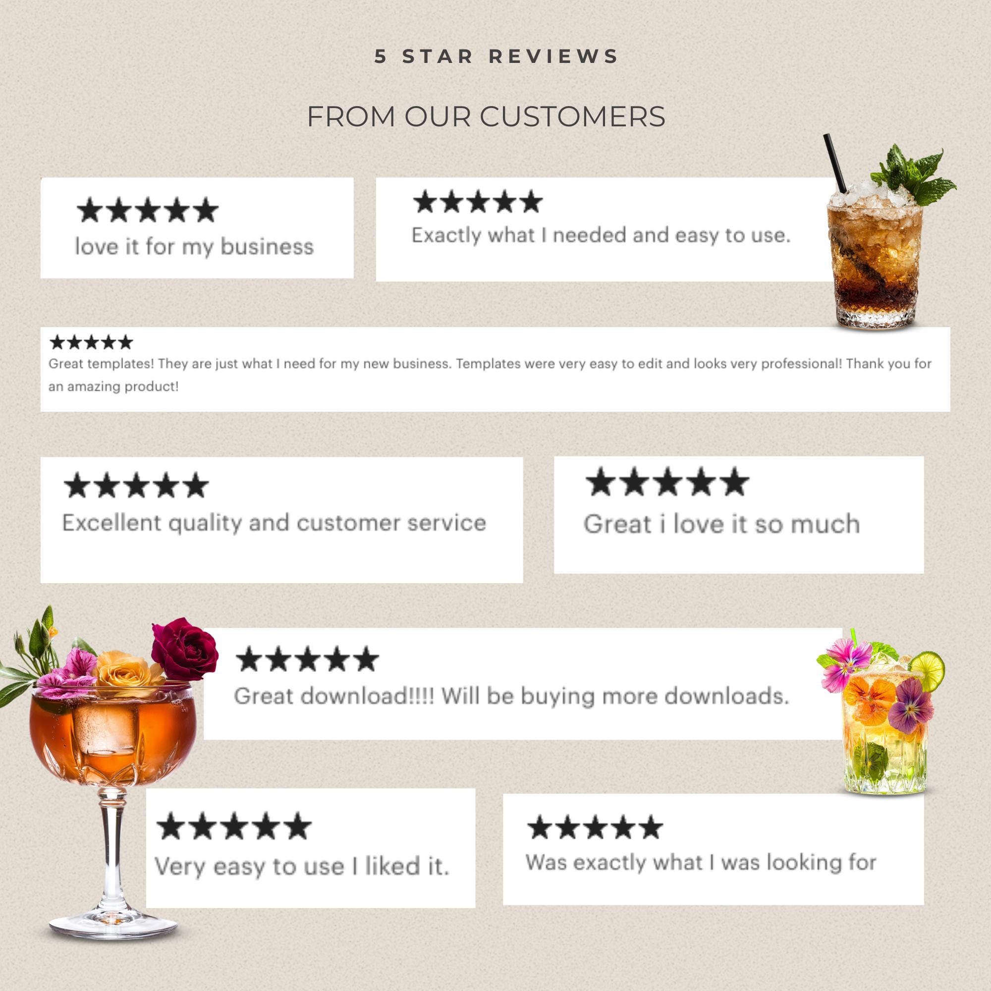 Mobile Bar Price List Template, Customizable Bar Menu, Cocktail Bar ...