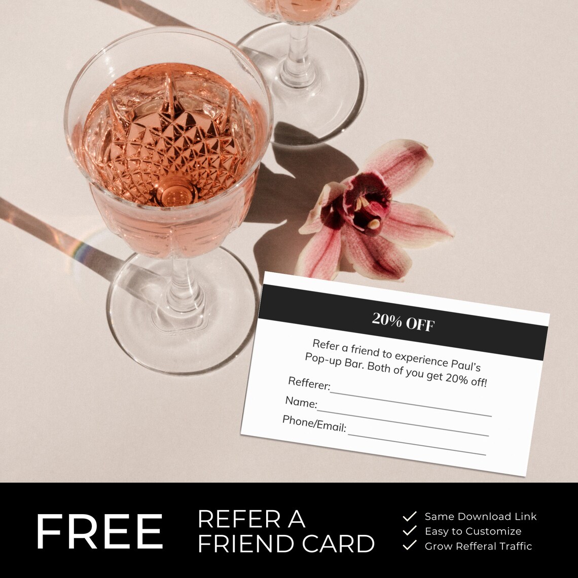 Pop-up Bar Business Card, Business Card Template for a Bar, Mobile ...