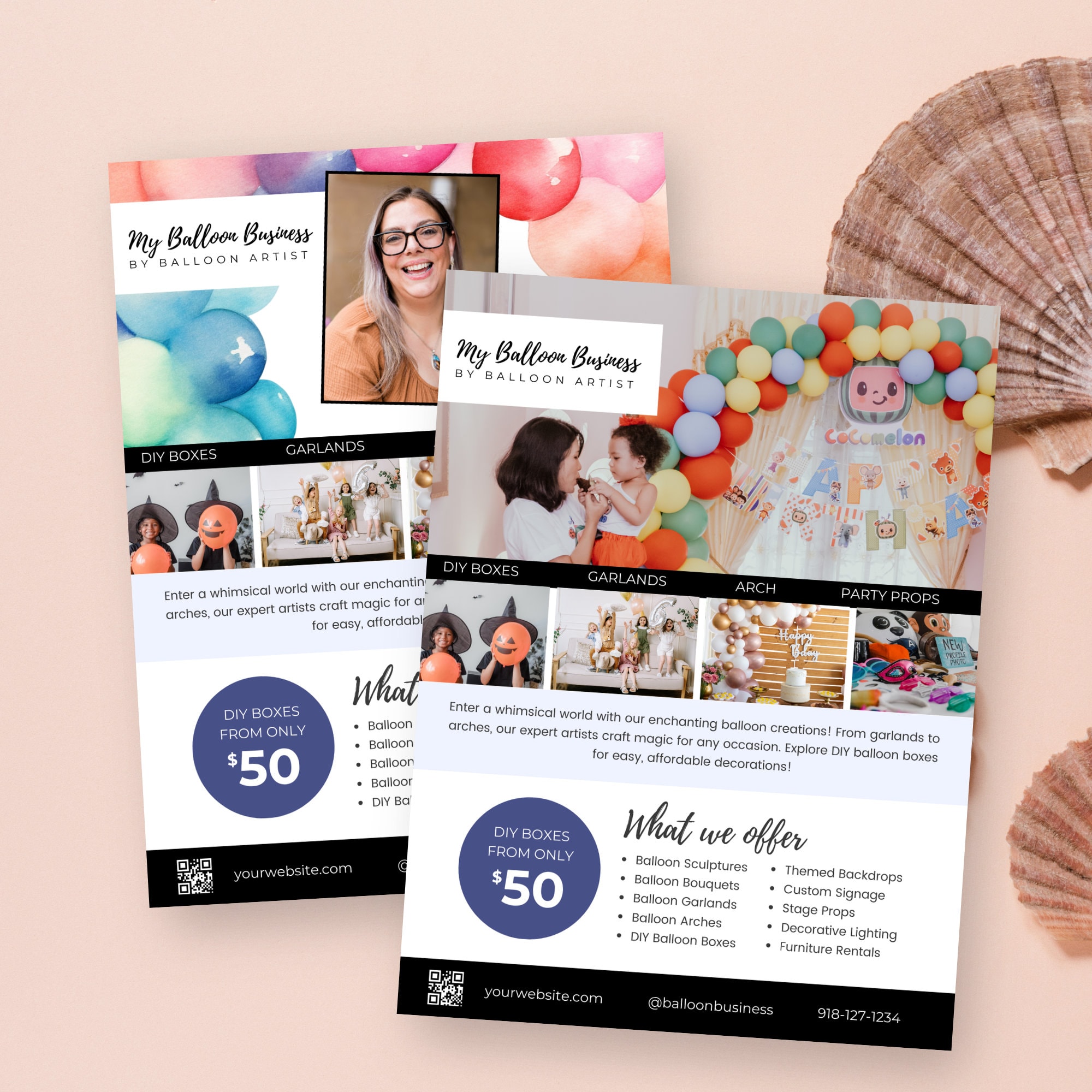 Balloon Artist Flyer US Letter, Balloon Business Marketing, Canva ...