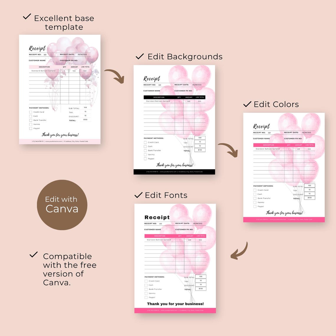 Balloon Business Invoice Template, Balloon Artist Contract Template ...