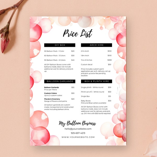 Flyer Balloon Template Business - Etsy