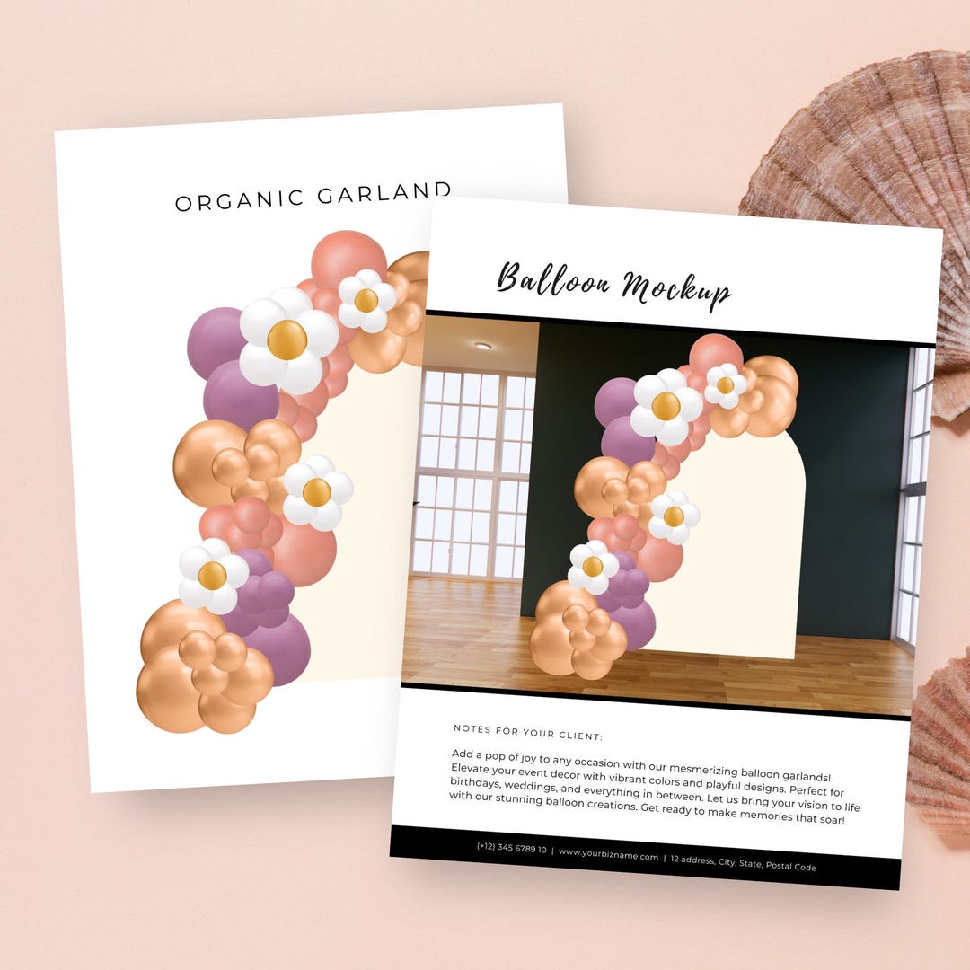Balloon Garland Mockup Template, Balloon Artist Mockup, 60+ Color ...