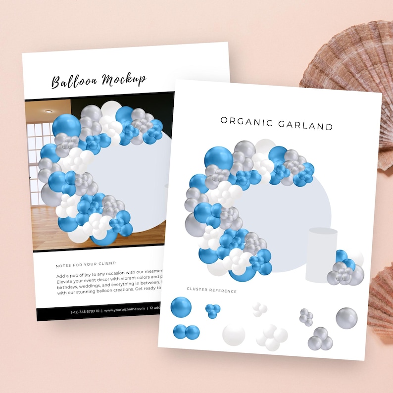 Boy Decoration Balloon Garland Mockup Template, Balloon Artist Design ...