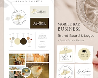 Logo for Mobile Bar Business, Bartending Services Brand Board, Branding ...