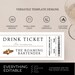 Mobile Bar Drink Ticket Canva Template, Wedding Drinks Token Voucher ...