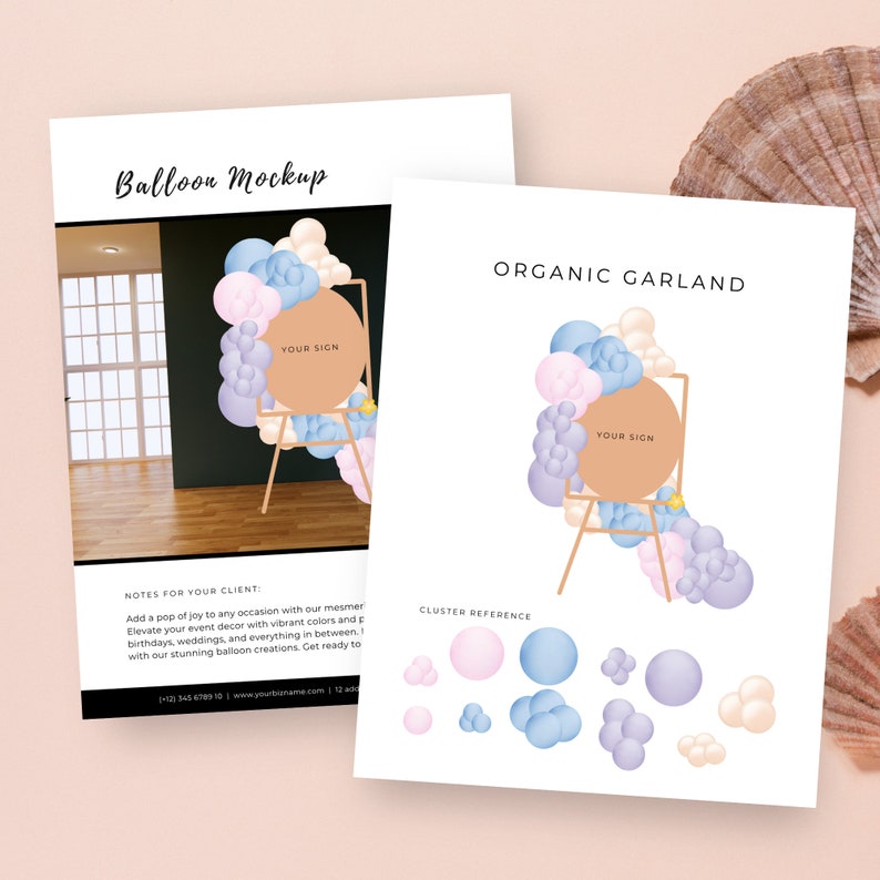 Pastel Balloon Artist Canva Mockup, Balloon Garland Mockup, 60+ Color ...