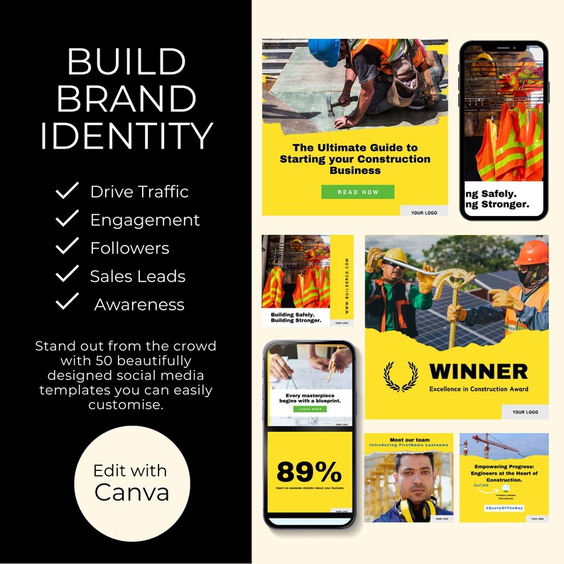 50 Instagram Construction Business Templates, Home Builder Social Media ...