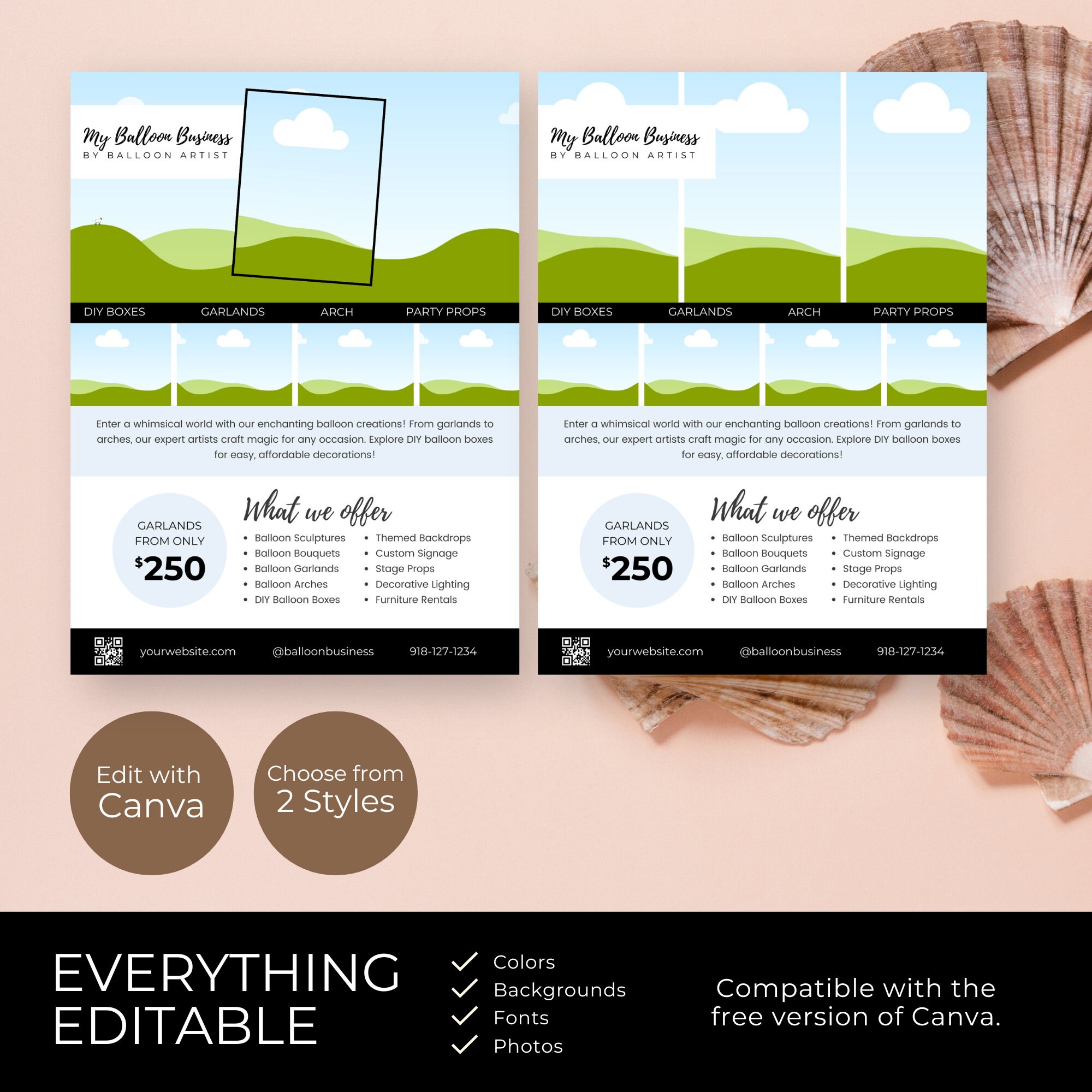 Balloon Artist Flyer US Letter, Balloon Business Marketing, Canva ...