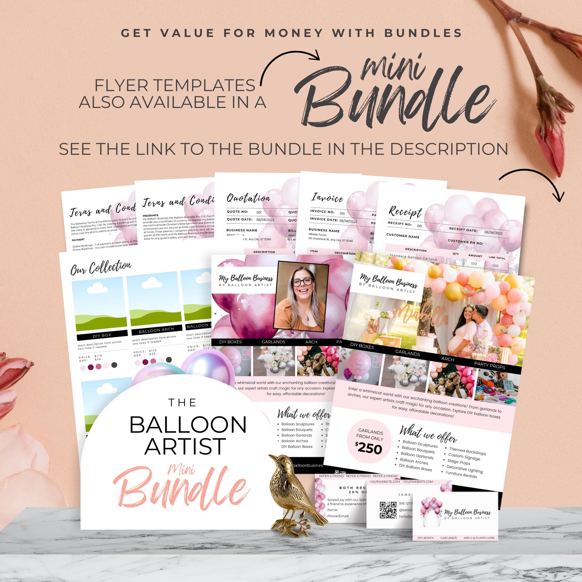 Balloon Artist Flyer US Letter, Balloon Business Marketing, Canva ...