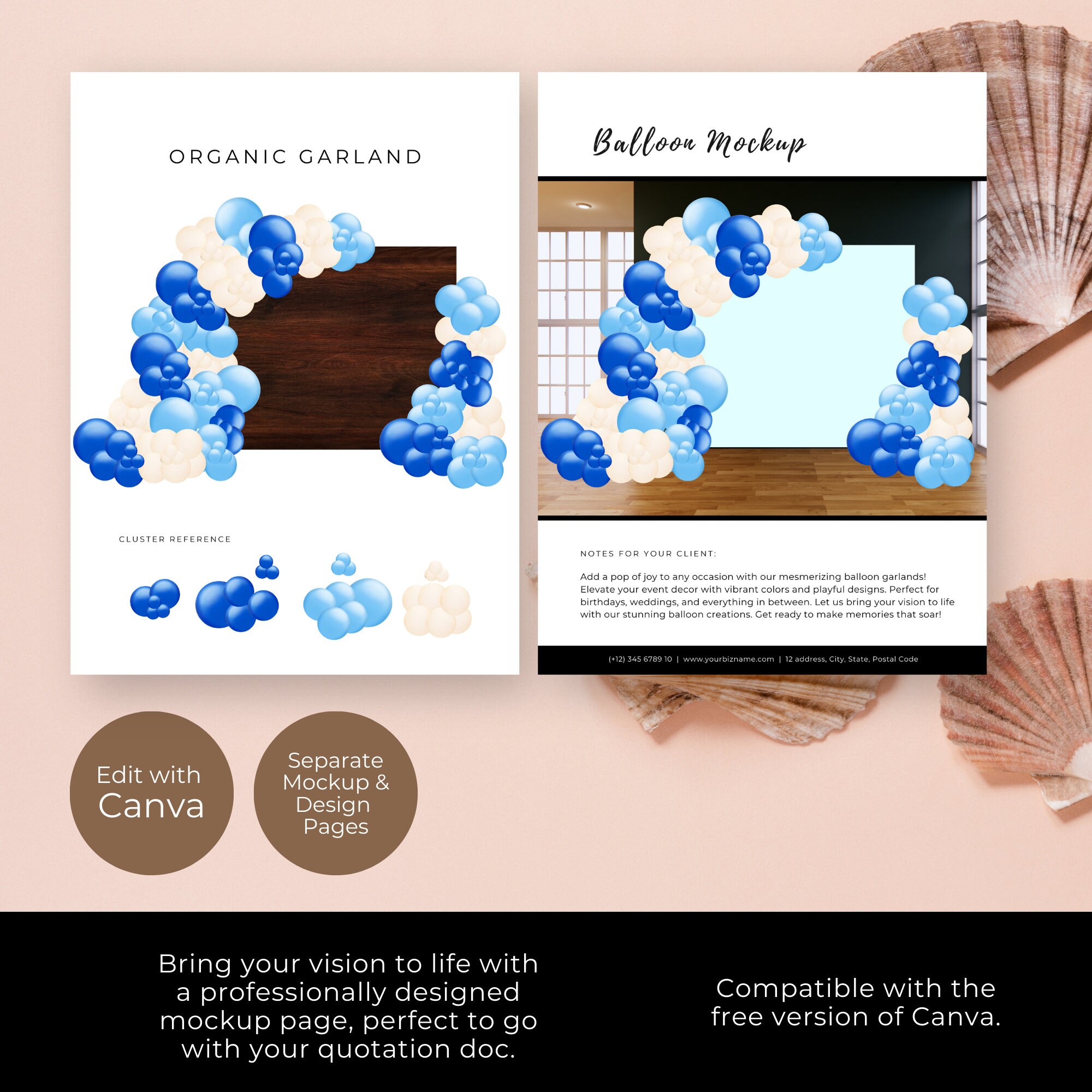 Balloon Garland Mockup Template, Balloon Artist Mockup, 60+ Color ...