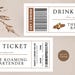 Mobile Bar Drink Ticket Canva Template, Wedding Drinks Token Voucher ...