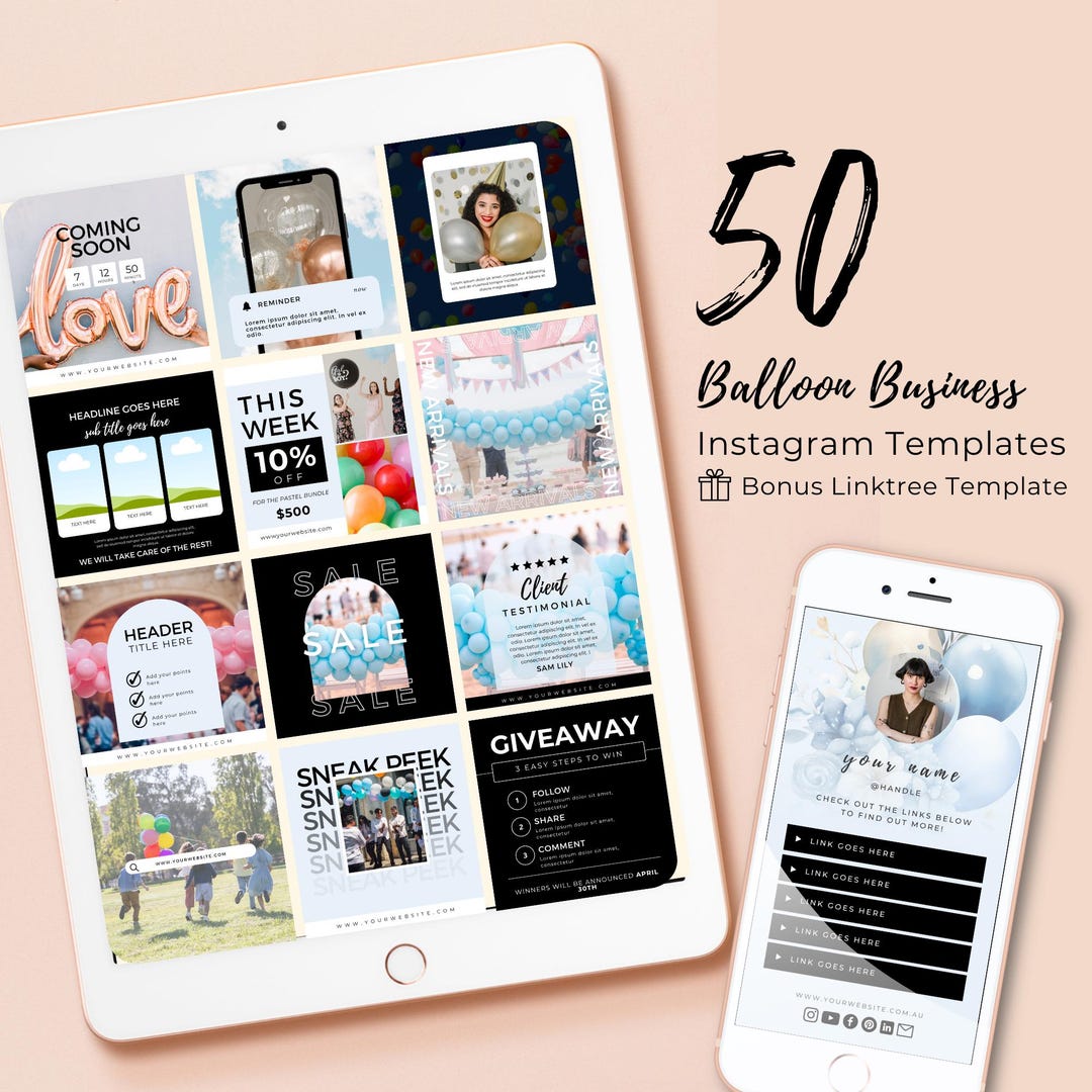 Balloon Business Instagram Templates, Balloon Artist Social Media Posts ...