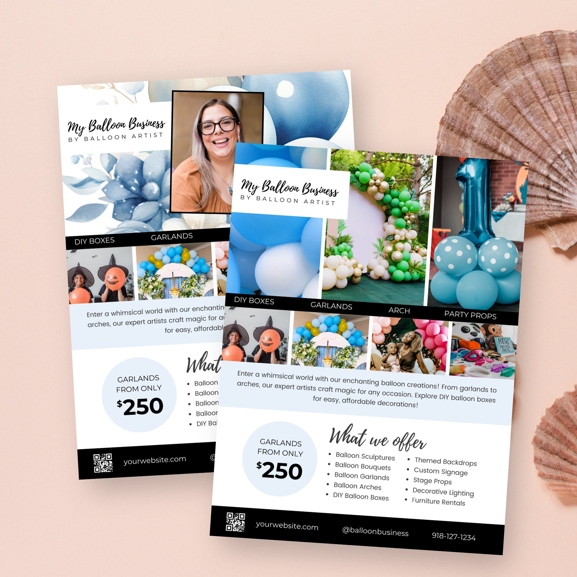 Balloon Artist Flyer US Letter, Balloon Business Marketing, Canva ...